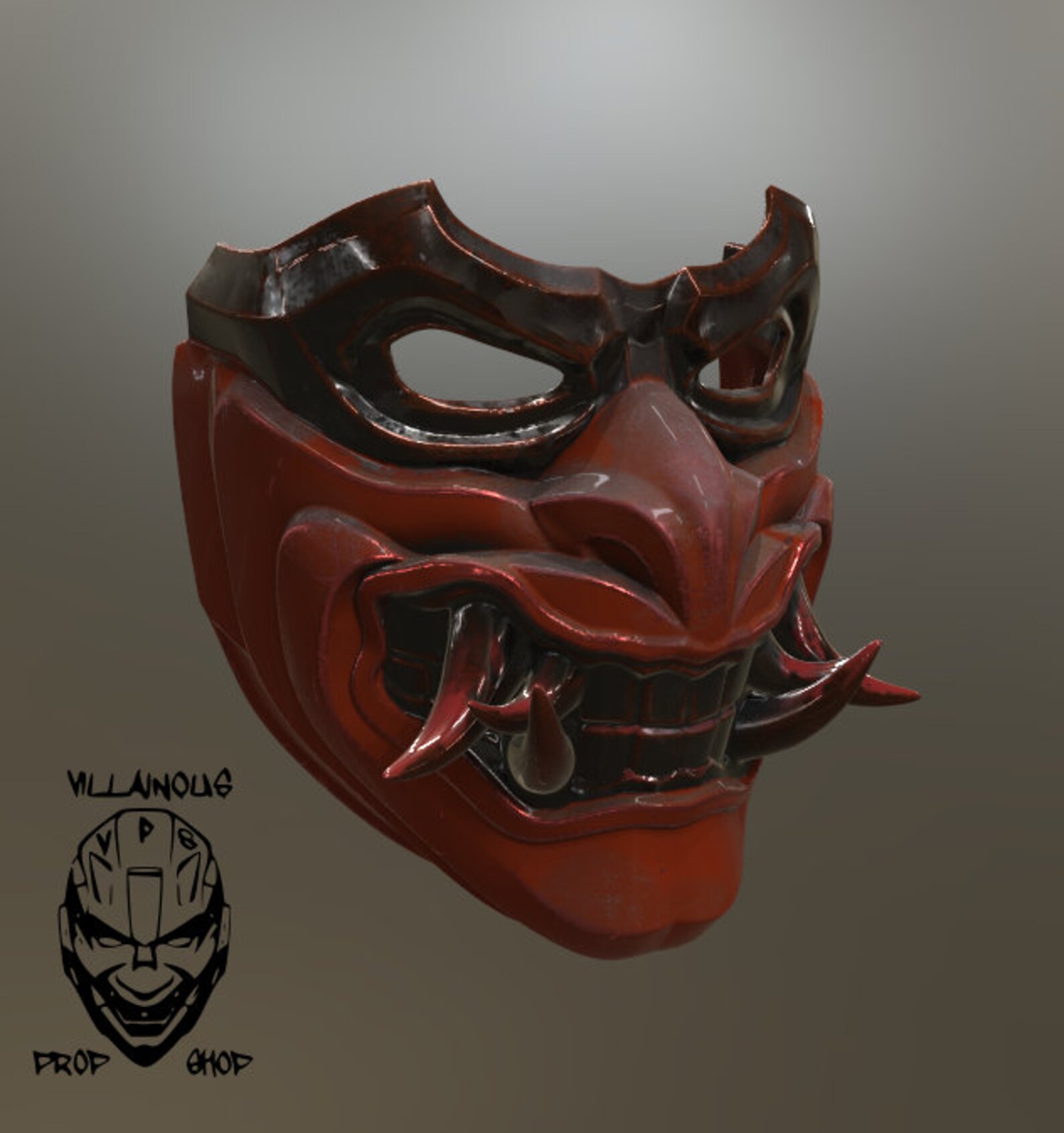 Oni Red Hood Mask oni Mask - Etsy