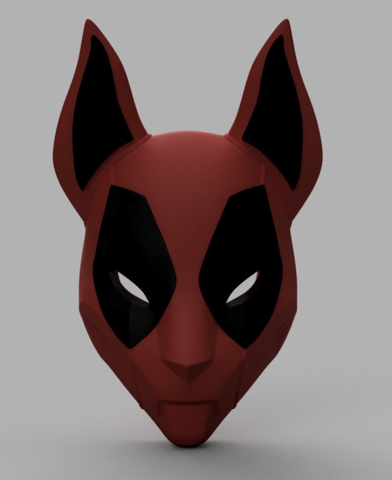 Deadpool Kitsune Mask 3D Model STL File - Etsy