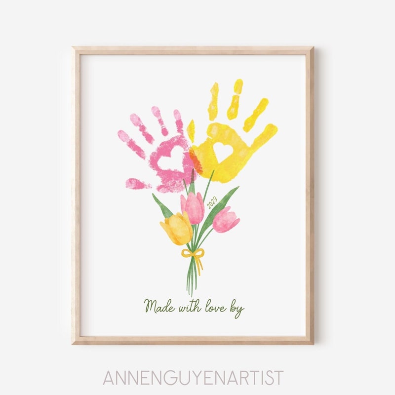 Mothers Day Handprint Art - Etsy