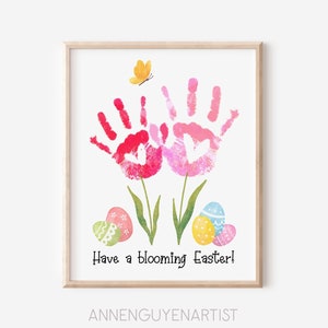 Happy Easter Handprint Art Footprint Little Chick Spring DIY Gift ...