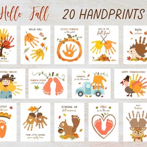 Thanksgiving Handprint Art Fall Activity Set of 20 Prints Bundle Autumn ...