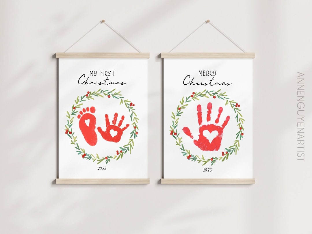 Christmas Wreath Handprint My First Christmas Craft Footprint Holidays ...