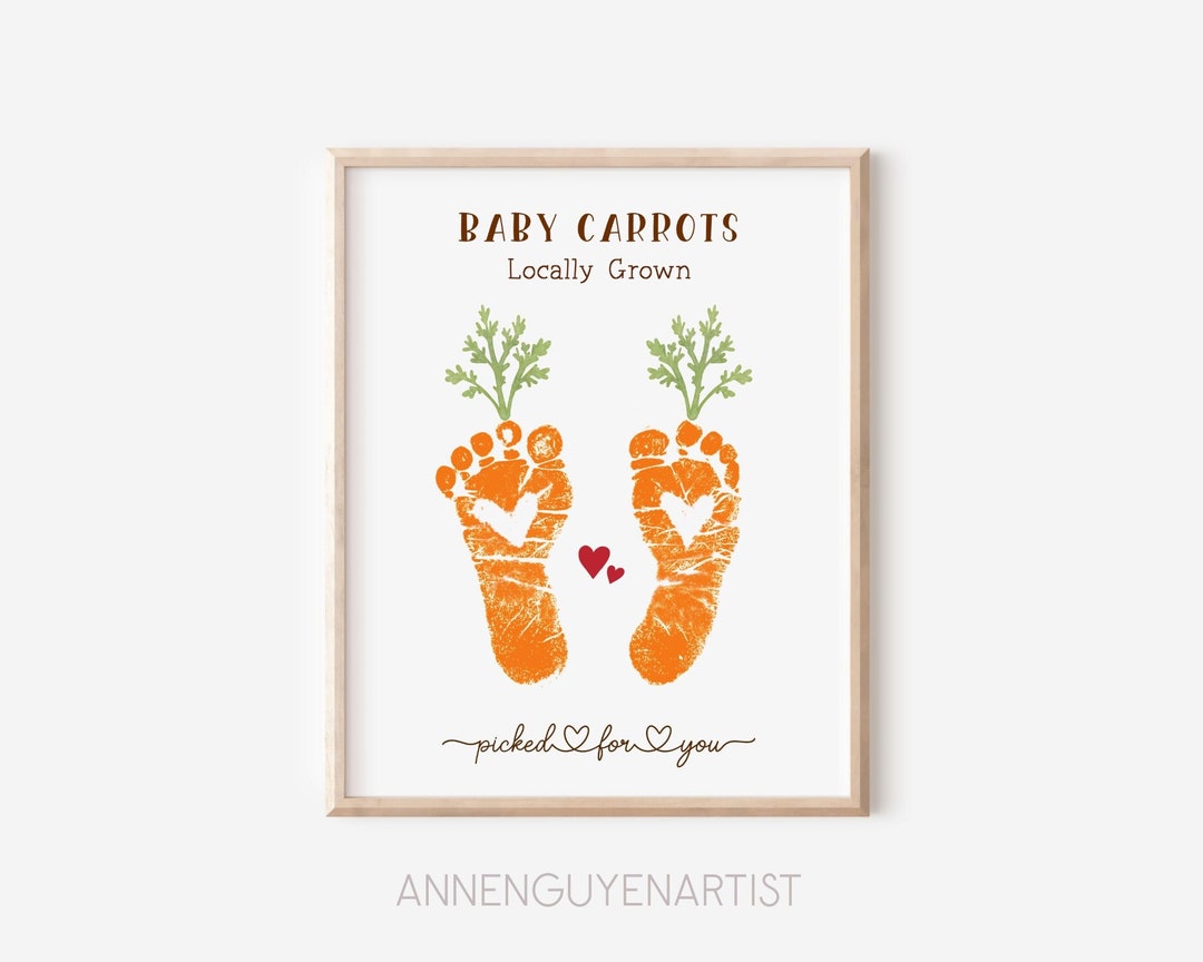 Easter Handprint Art Footprint Baby Farm Fresh Carrot Sign DIY Gift ...