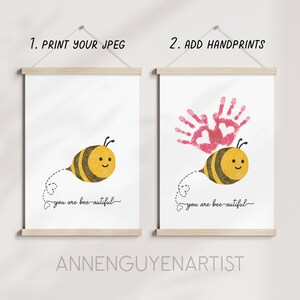 Bee Handprint Mother's Day Keepsake Birthday Gift for Her Mom Grandma ...
