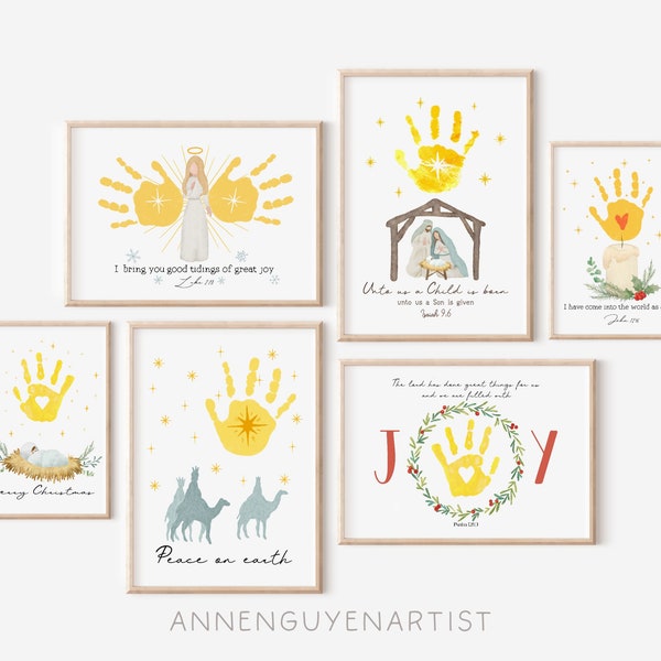 Handprint Art Christmas - Etsy