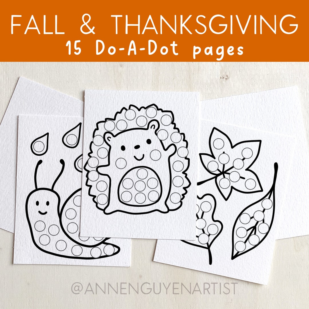 Fall Dot Marker Pages Do-a-dot Fall Sheets Thanksgiving Autumn Fine ...