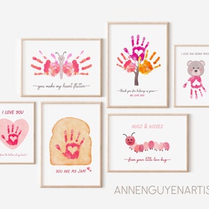 20 Valentine Handprint Art Printable Valentine's Day Classroom Mom ...