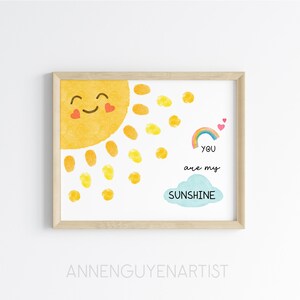 Mother's Day Craft Handprint Art My Sunshine Spring Gift Rainbow ...