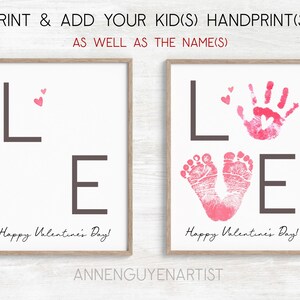 Love Valentines Day Handprint Art Craft Class Activity Mom Grandma DIY ...