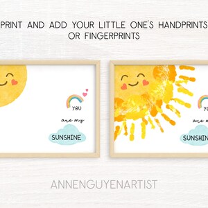 Mother's Day Craft Handprint Art My Sunshine Spring Gift Rainbow ...