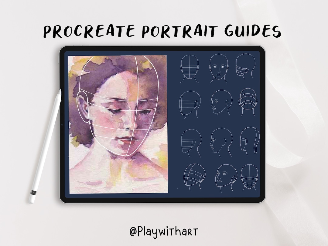 Procreate Portrait Guide Stamps , Faces Guide Stamp Brushes for ...