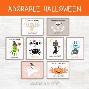 Halloween Handprint Art Activity Footprint Boo Set of 8 Prints Bundle ...