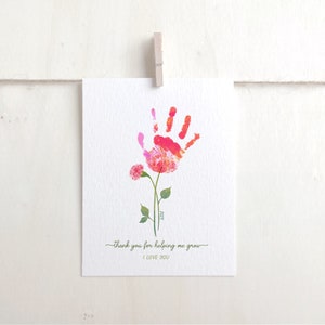 Mother's Day Handprint Art Craft Grandma's Day Birthday Card Thank You ...