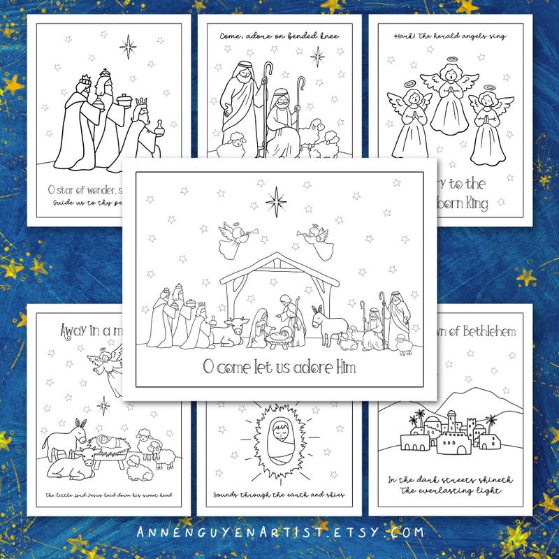 Christmas Nativity Scene Print Art - Etsy