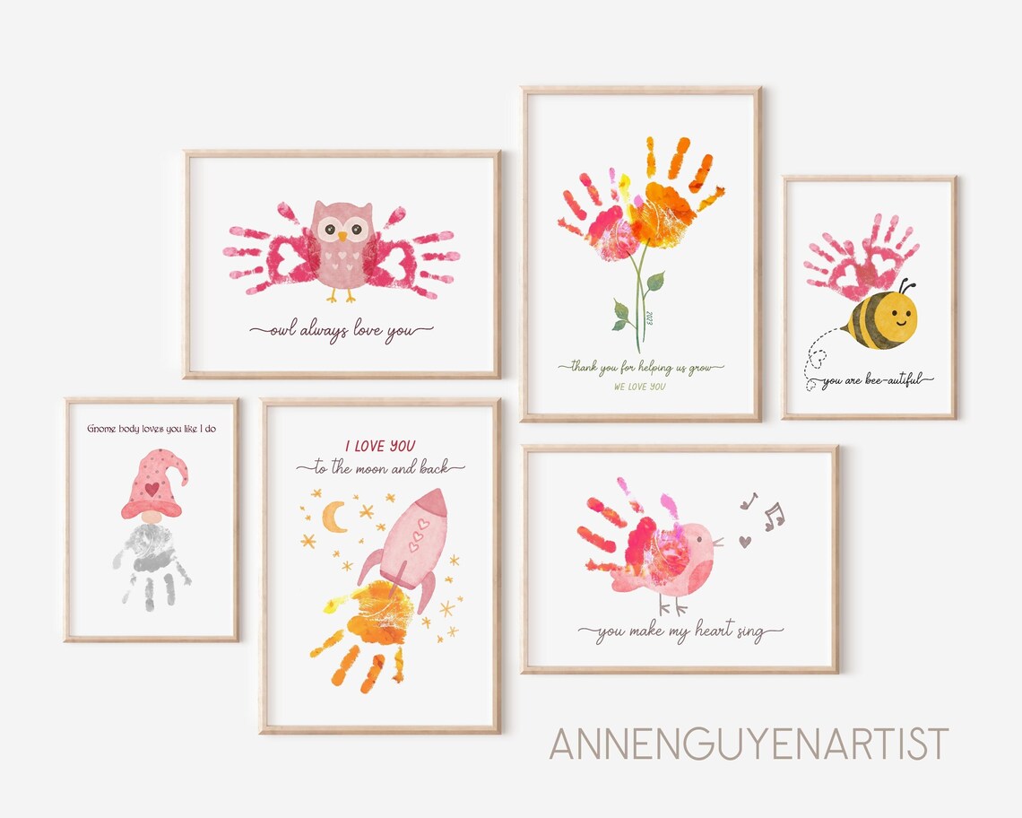 20 Valentine Handprint Art Printable Valentine's Day Classroom Mom ...