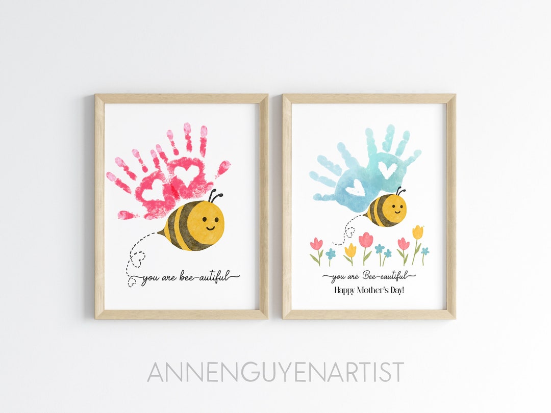 Bee Handprint Mother's Day Keepsake Birthday Gift for Her Mom Grandma ...