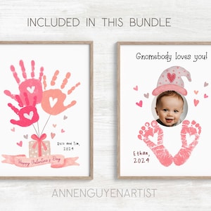 Valentines Day Handprint Art Bundle Love Xoxo Craft Mom Grandma DIY ...