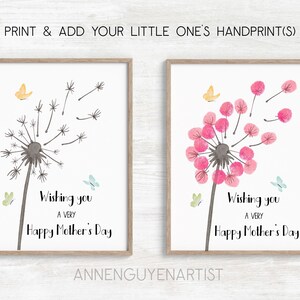 Mother's Day Handprint Art Bundle Grandma Sunshine Spring Floral DIY ...