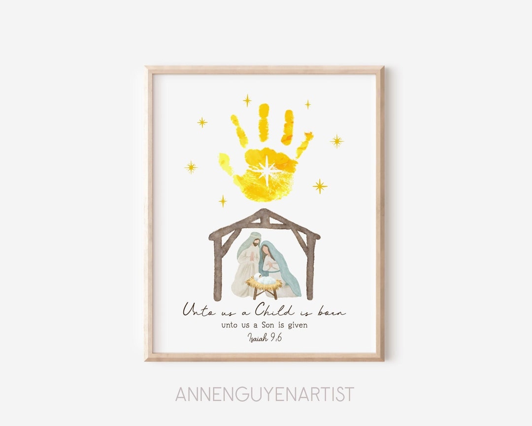 Sunday School Craft Christmas Handprint Nativity Holly Night Bible ...