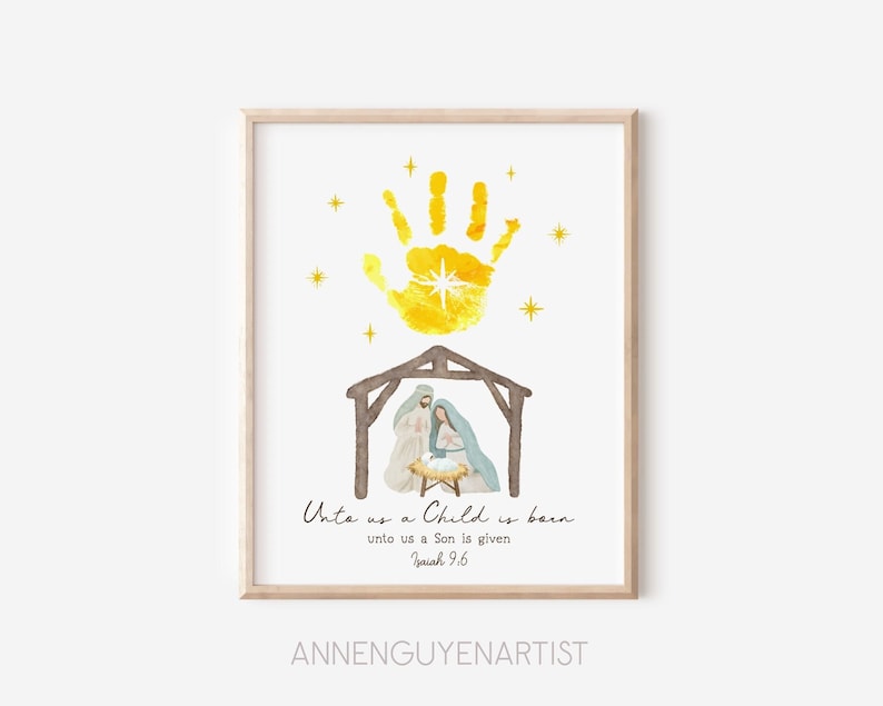 Sunday School Craft Christmas Handprint Nativity Holly Night Bible ...