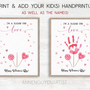 Valentines Day Handprint Art Bundle Love Xoxo Craft Mom Grandma DIY ...