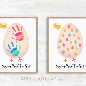 12 Easter Handprint Art Footprint Spring Bouquet Easter Eggs Bunny DIY ...