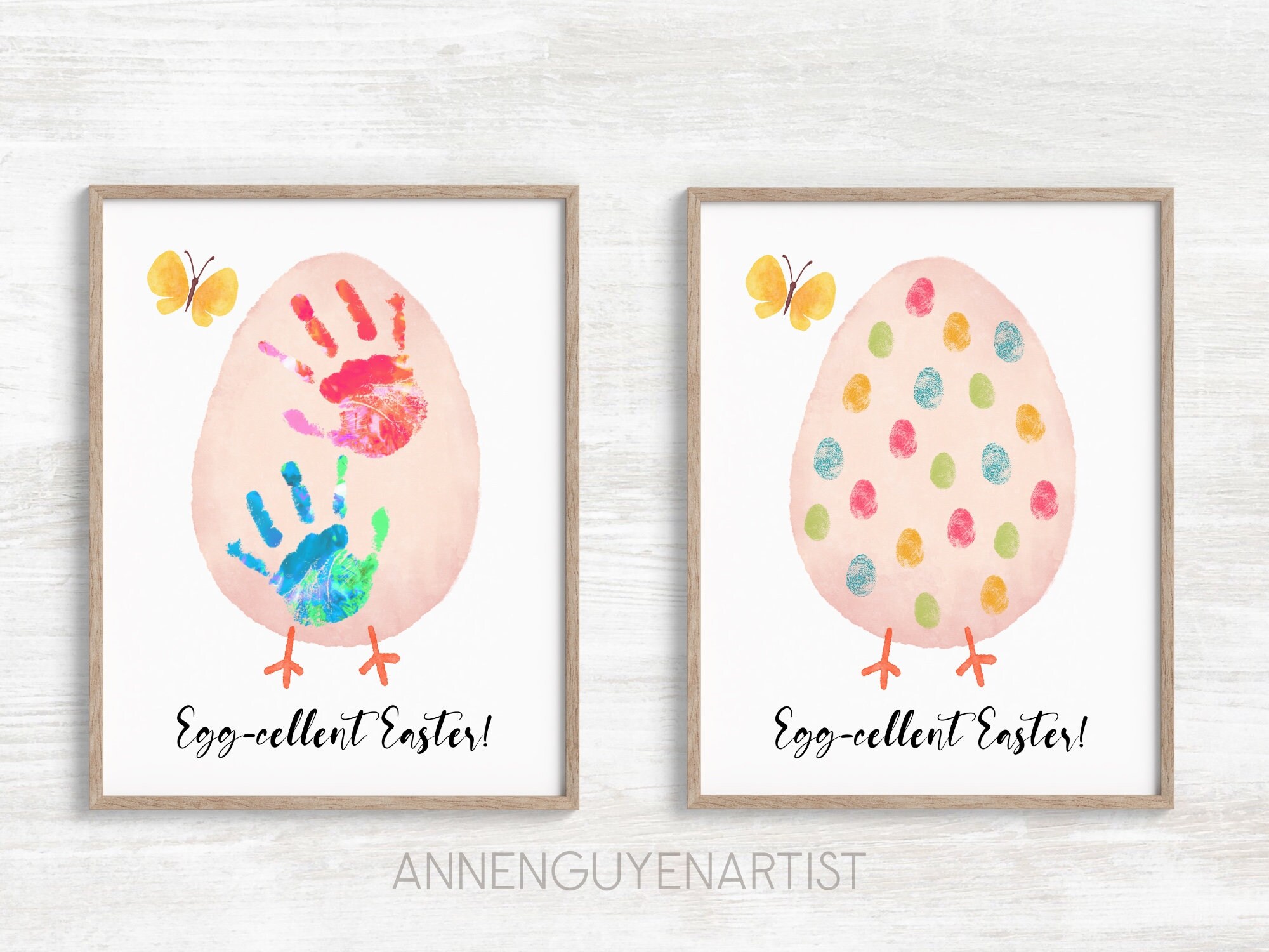 12 Easter Handprint Art Footprint Spring Bouquet Easter Eggs Bunny DIY ...