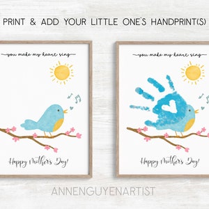 Mother's Day Handprint Art Bundle Grandma Sunshine Spring Floral DIY ...