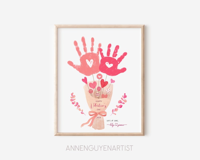 Valentines Day Handprint Art Bundle Love Xoxo Craft Mom Grandma DIY ...