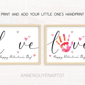 Valentines Day Handprint Art Bundle Love Xoxo Craft Mom Grandma DIY ...