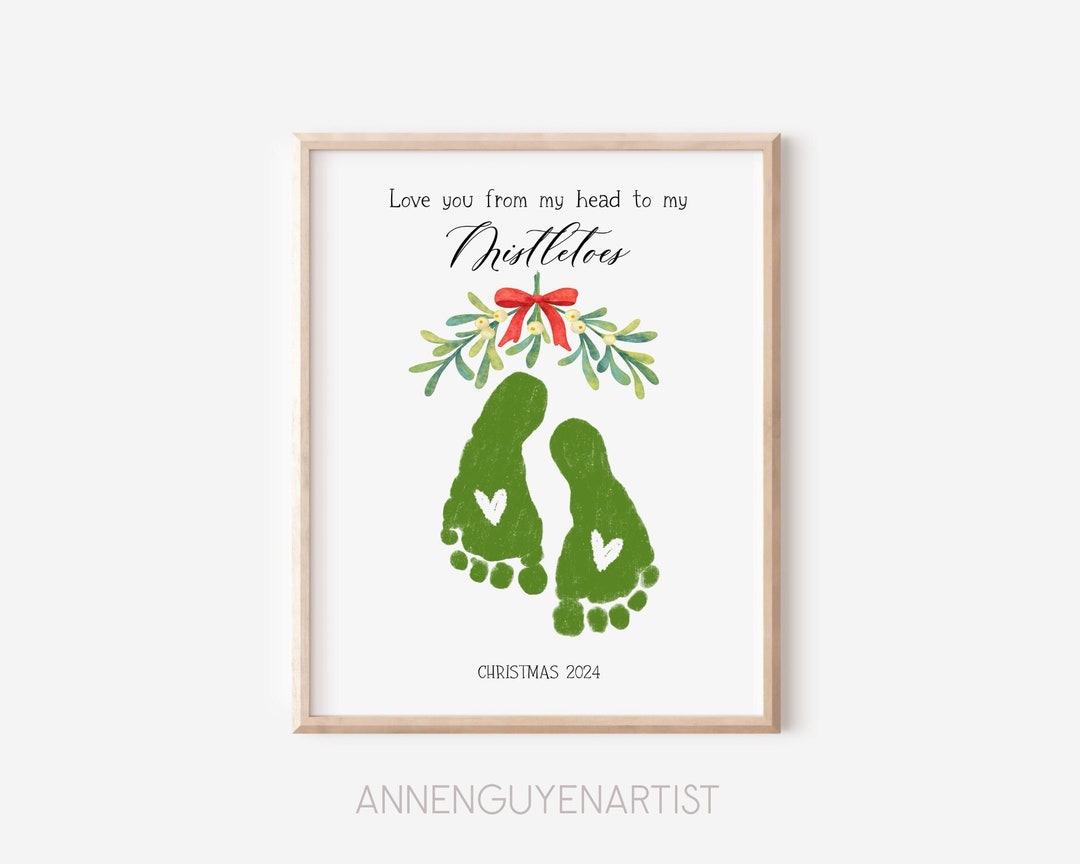 2024 Mistletoes Handprint My First Christmas Craft Footprint Holidays ...