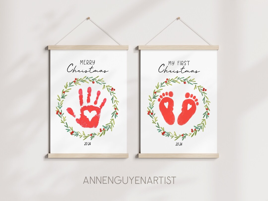 Christmas Wreath Handprint My First Christmas Craft Footprint Holidays ...