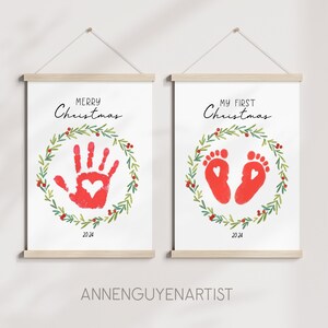 Christmas Wreath Handprint My First Christmas Craft Footprint Holidays ...