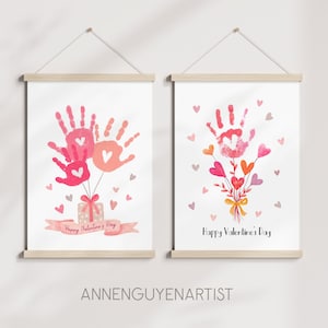 20 Valentine Handprint Art Printable Valentine's Day Classroom Mom ...