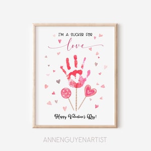 20 Valentine Handprint Art Printable Valentine's Day Classroom Mom ...