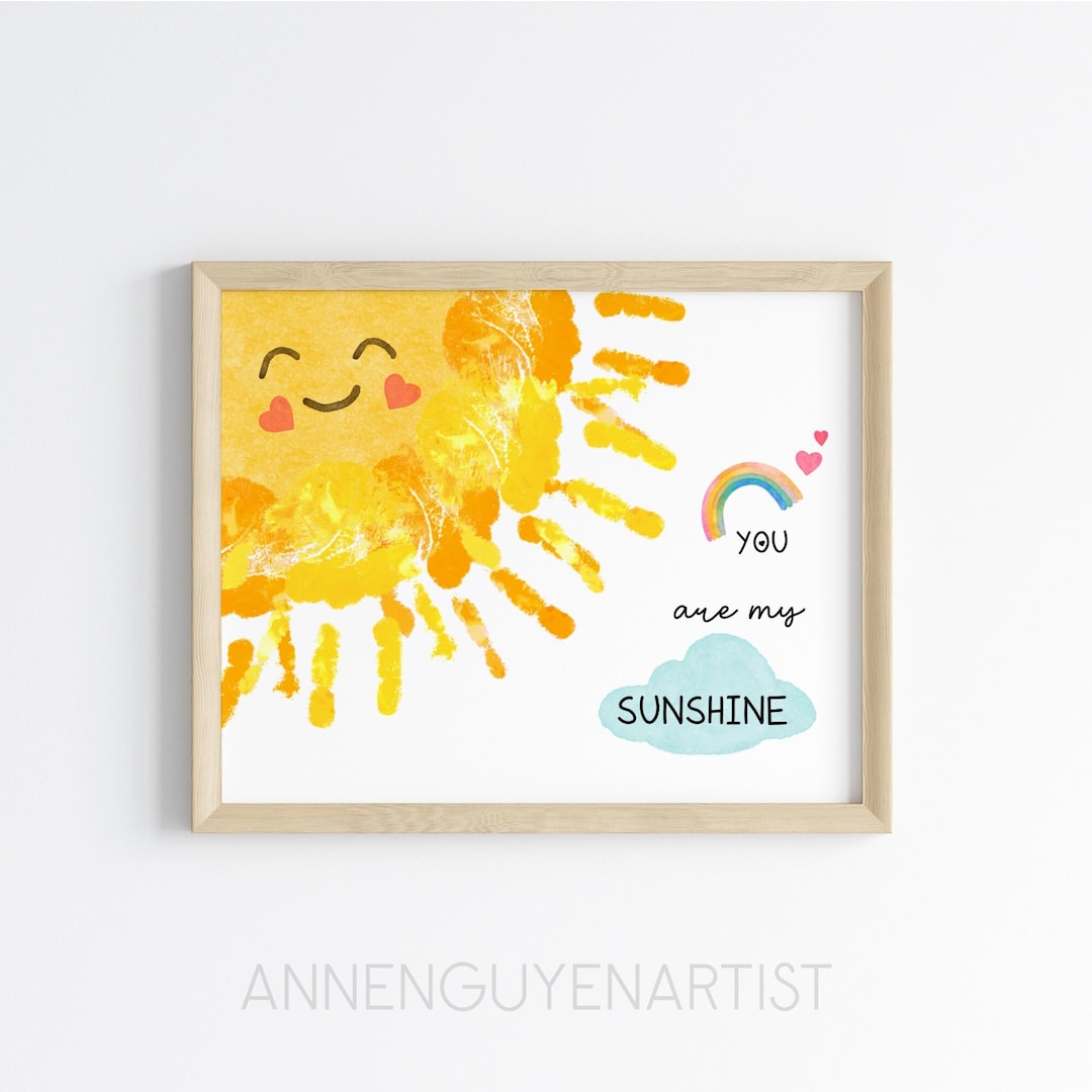 Mother's Day Craft Handprint Art My Sunshine Spring Gift Rainbow ...