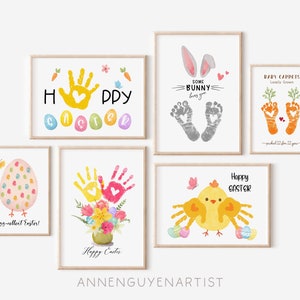 12 Easter Handprint Art Footprint Spring Bouquet Easter Eggs Bunny DIY ...
