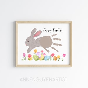 12 Easter Handprint Art Footprint Spring Bouquet Easter Eggs Bunny DIY ...