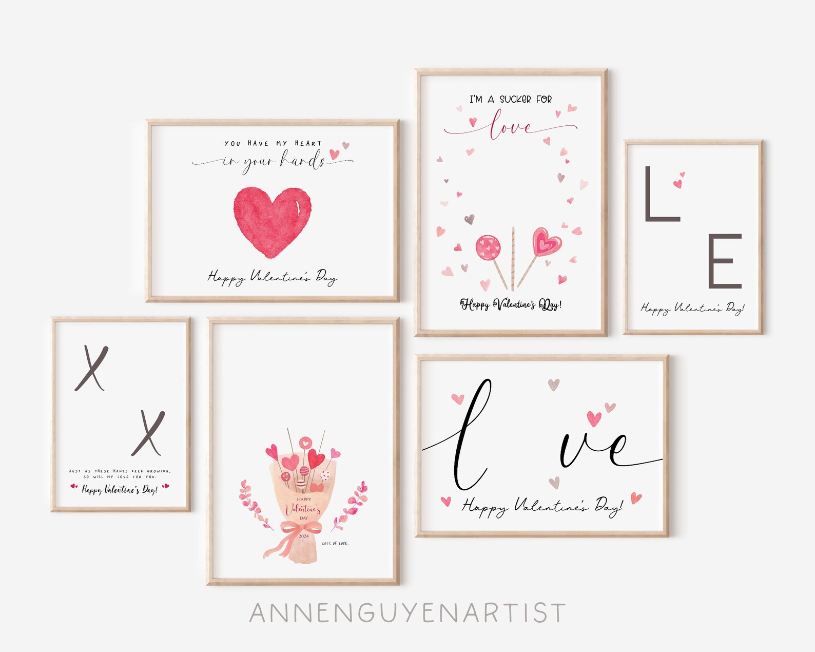 Valentines Day Handprint Art Bundle Love Xoxo Craft Mom Grandma DIY ...