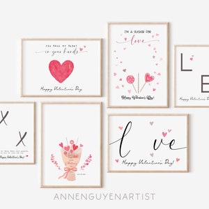 Valentines Day Handprint Art Bundle Love Xoxo Craft Mom Grandma DIY ...