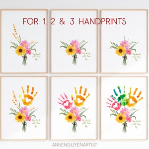 Valentine Mother's Day Craft Handprint Art Birthday Activity Floral ...