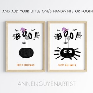 Halloween Handprint Art Activity Footprint Boo Set of 8 Prints Bundle ...