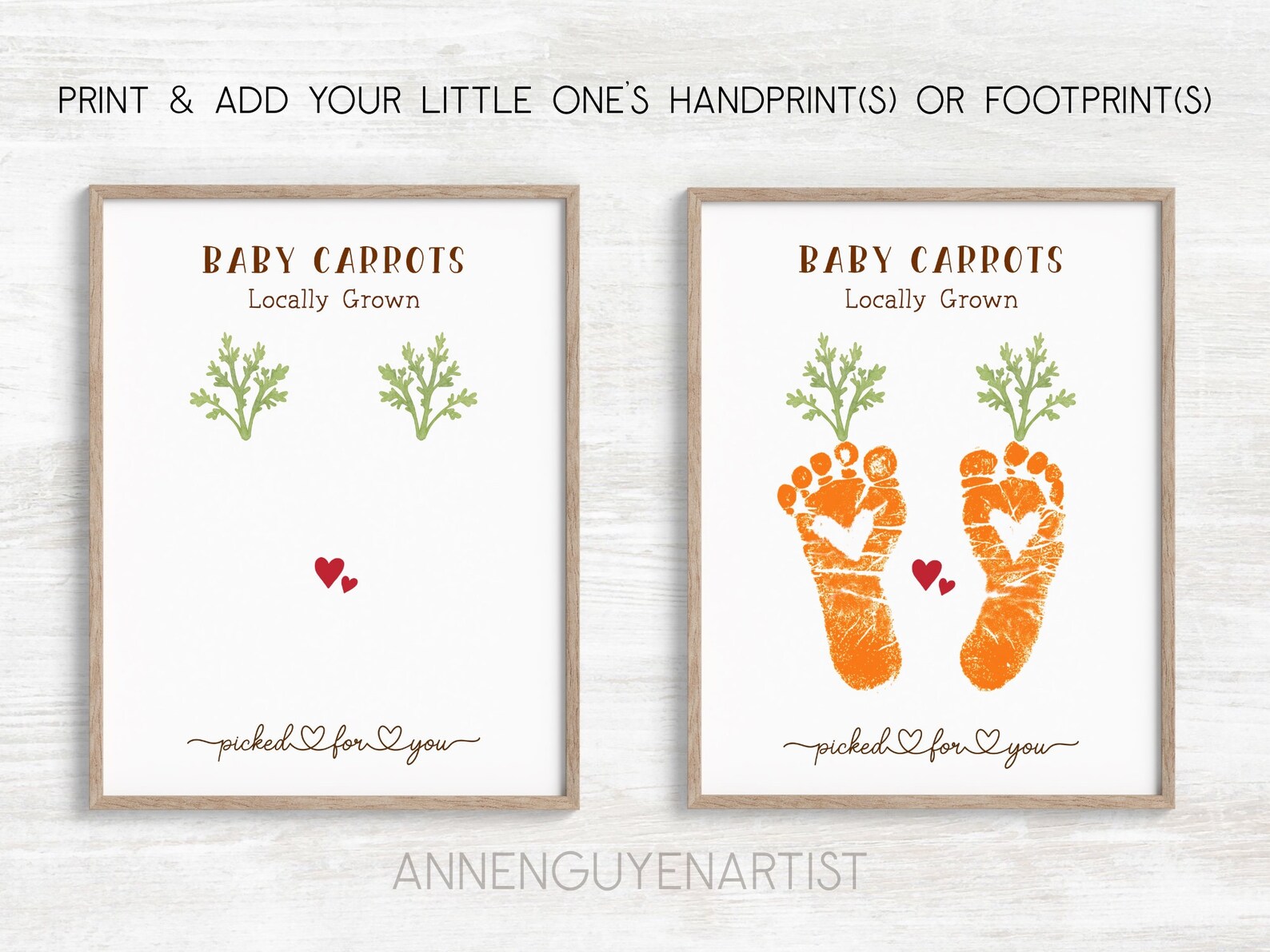 Easter Handprint Art Footprint Baby Farm Fresh Carrot Sign DIY Gift ...