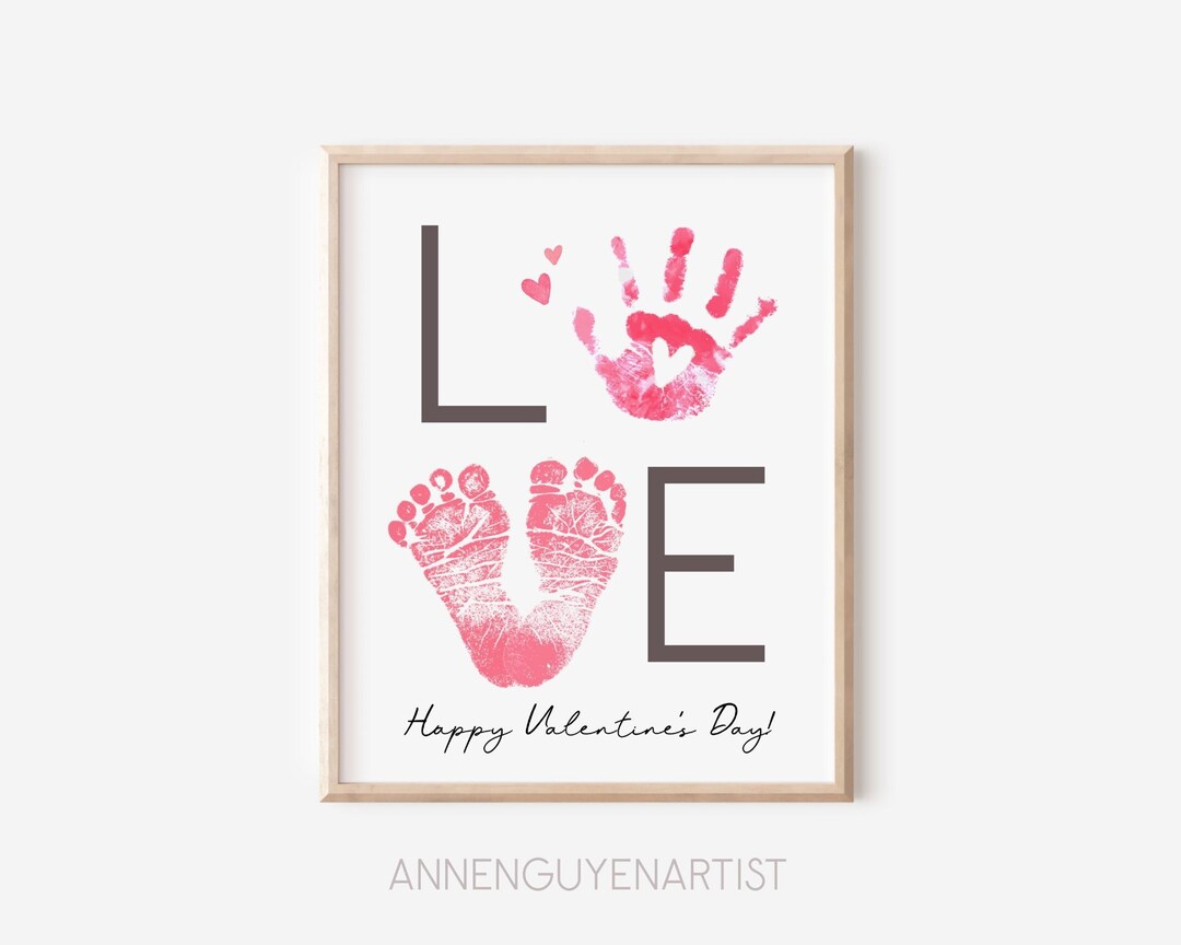 Love Valentines Day Handprint Art Craft Class Activity Mom Grandma DIY ...