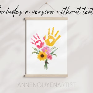 Valentine Mother's Day Craft Handprint Art Birthday Activity Floral ...