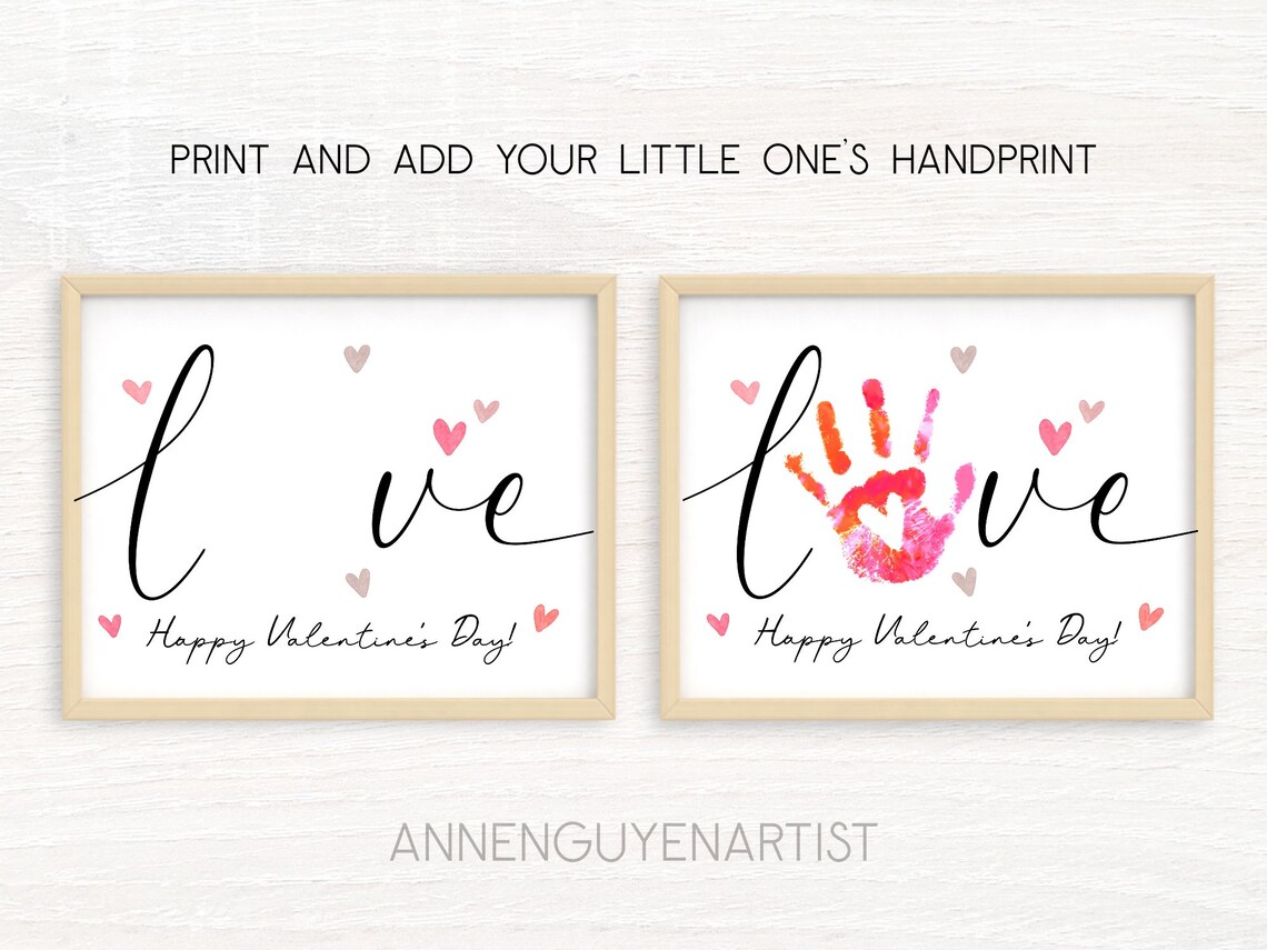 20 Valentine Handprint Art Printable Valentine's Day Classroom Mom ...