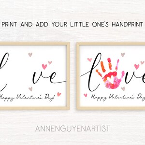 20 Valentine Handprint Art Printable Valentine's Day Classroom Mom ...