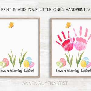 Happy Easter Handprint Art Footprint Little Chick Spring DIY Gift ...