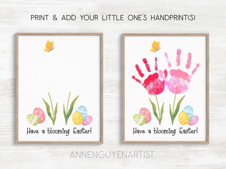 Happy Easter Handprint Art Footprint Little Chick Spring DIY Gift ...