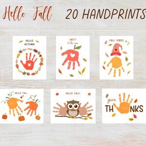Thanksgiving Handprint Art Fall Activity Set of 20 Prints Bundle Autumn ...